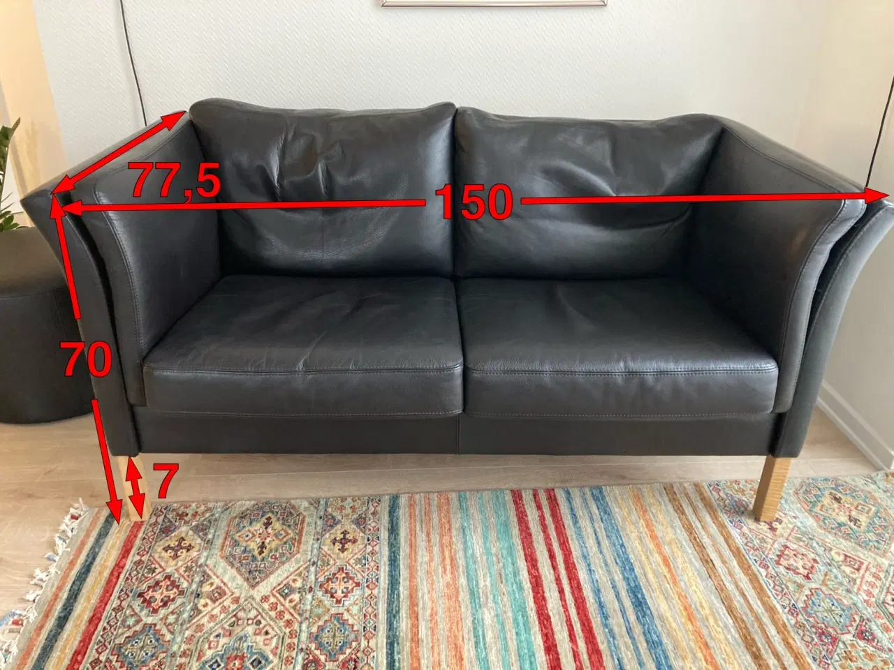 2 pers. Lædersofa | Middelfart - GulogGratis.dk