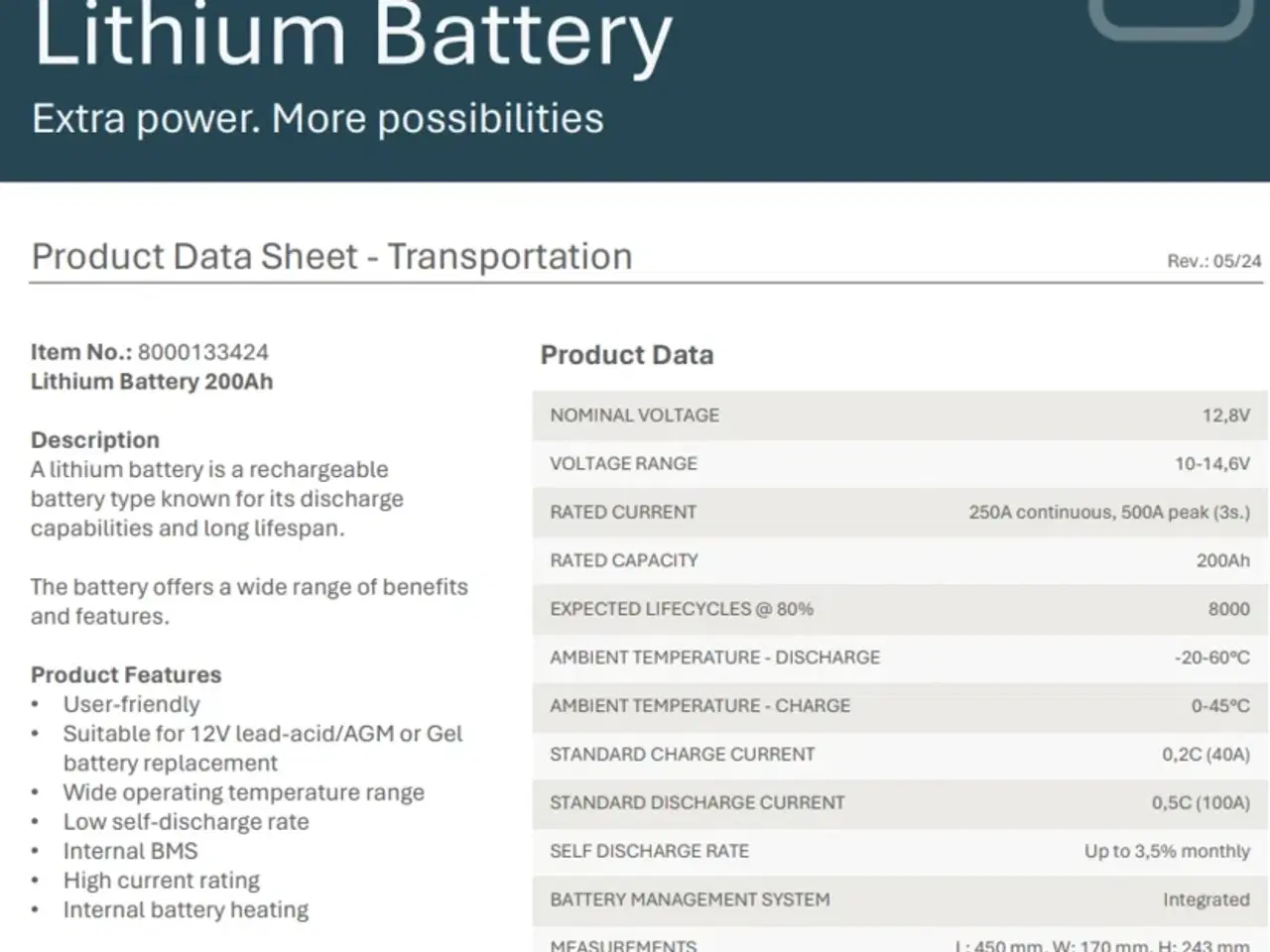 Lithium Battery 200Ah (læs beskrivelse) GREEN ENERGY LIFE PO4 ...