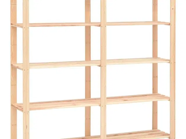 Reol i 5 niveauer 170 x 38 x 170 cm massivt fyrretræ 500 kg ...