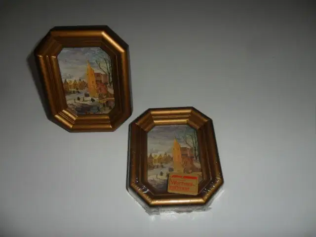 2 små billeder med guld ramme | Randers C - GulogGratis.dk